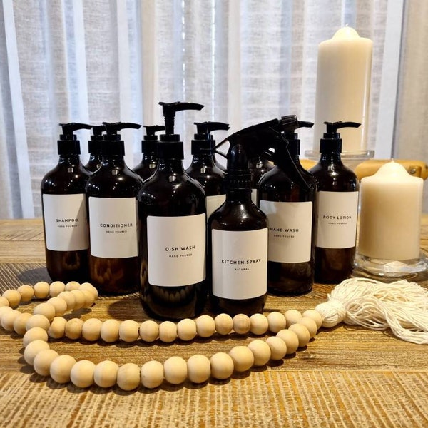 Shampoo, Conditioner and Body Wash Labels | Shower Label | Bathroom ...