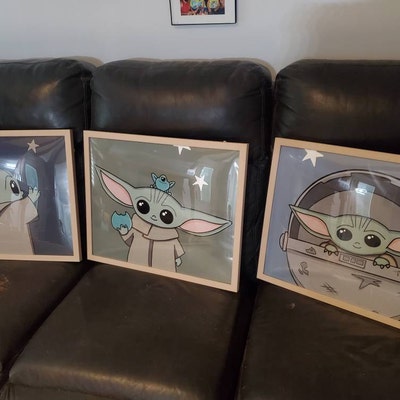 Star Wars Baby Yoda Art, Nursery Art, Neutral Boys Art, Mandalorian ...