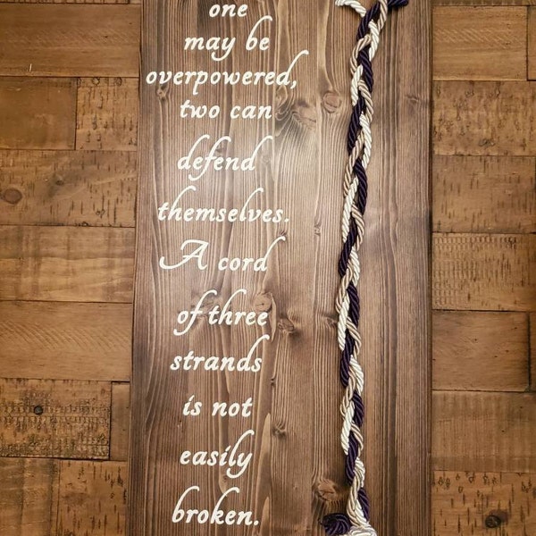 God's Corded Knot With Verse, a Cord of Three Strands,colored Cord ...