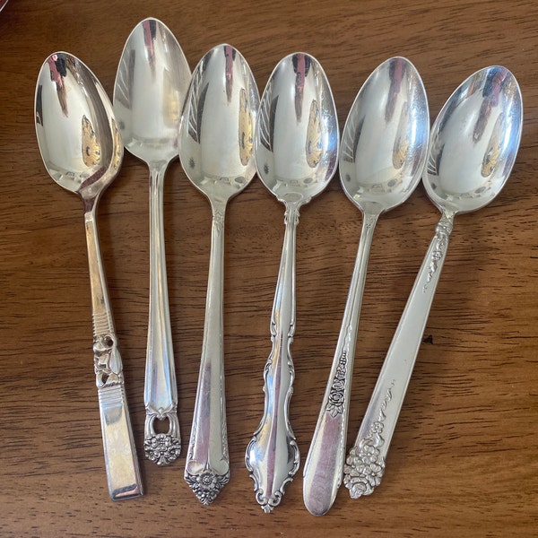 Vintage Spoons Silverplate Teaspoons Antique Silverware Silver Plated ...
