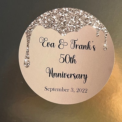 50th Anniversary Sticker, Personalized 50th Anniversary Label, Custom ...