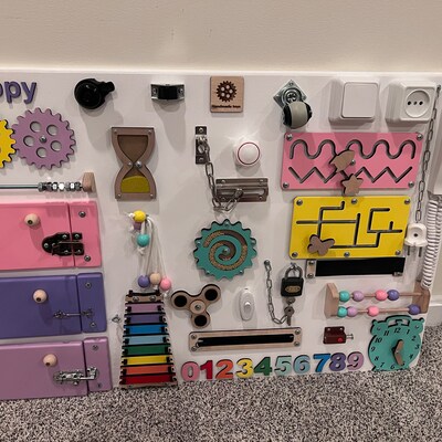 LARGE Personalized Busy Board Montessori Busy Activity Toddler - Etsy