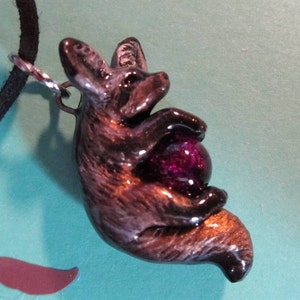 Dainty Grey Wolf Necklace With Custom Color Gem - Etsy