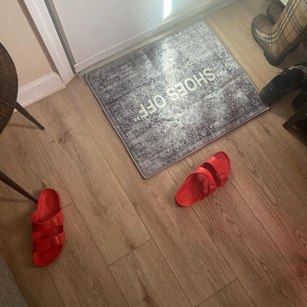 Shoes off Rug, Black Keep Off, Designer Rug, Personalized Gift, Keepoff ...