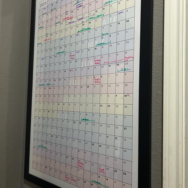 2025 Full Year Calendar | Poster Calendar, Year Planner, Digital ...