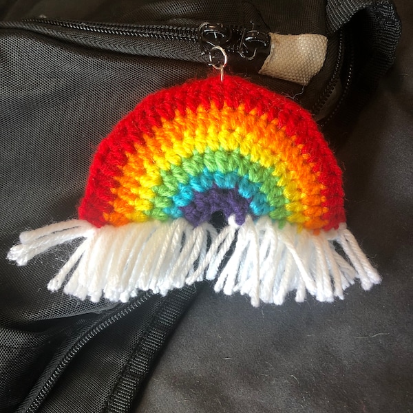 Crochet Rainbow Pattern: *rainbow of Kindness Keyring* Cute Rainbow ...