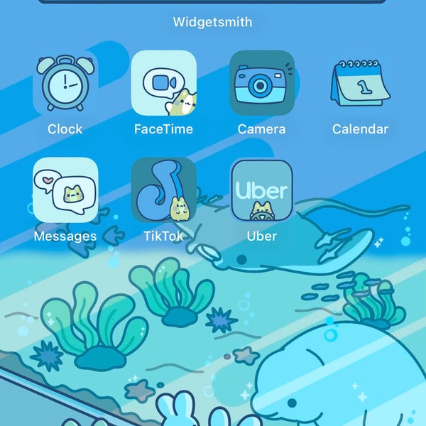 Aquarium Adventures Corgi + Friends App Icon Set | Cute Aquarium Theme ...