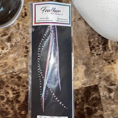 Hair Feathers Feather Extensions pastel Pink, Purple, Blue Frosted ...