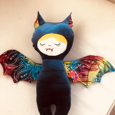 Bat Stuffed Animal Sewing Pattern Beginner Plush DIY Sewing Project ...