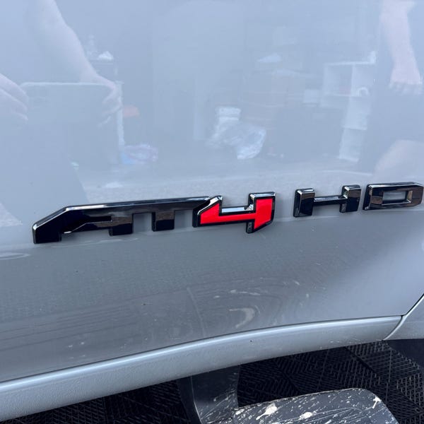 NEW Overlay Red Black AT4 HD Overlay Emblem Sierra Fit 2019-2026 GMC ...