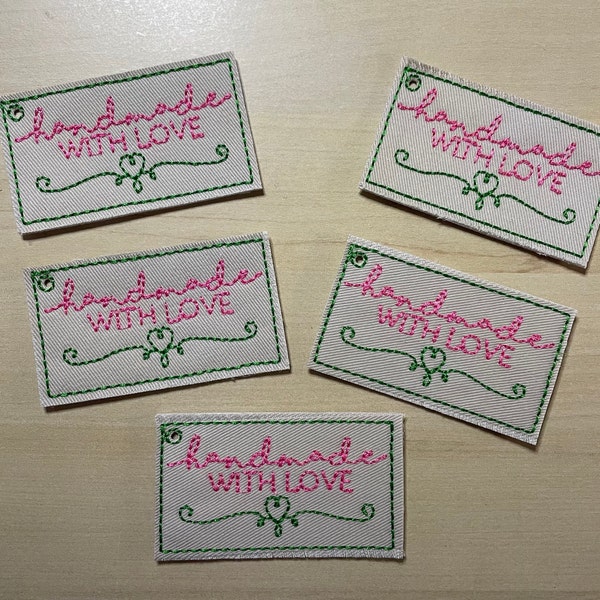 Machine Embroidery Design -ITH Handmade With Love Tag (4x4) Instant ...