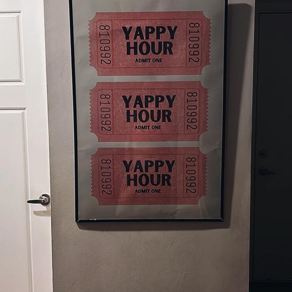 Yappy Hour Print, Happy Hour Bar Cart Wall Art Original Retro Cocktail ...