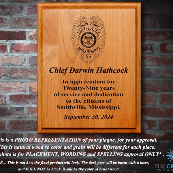 Police Appreciation Plaque - Etsy