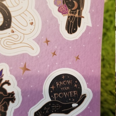 Witch Sticker Set Witchy Sticker Witch Gifts Crow Sticker Raven Sticker ...