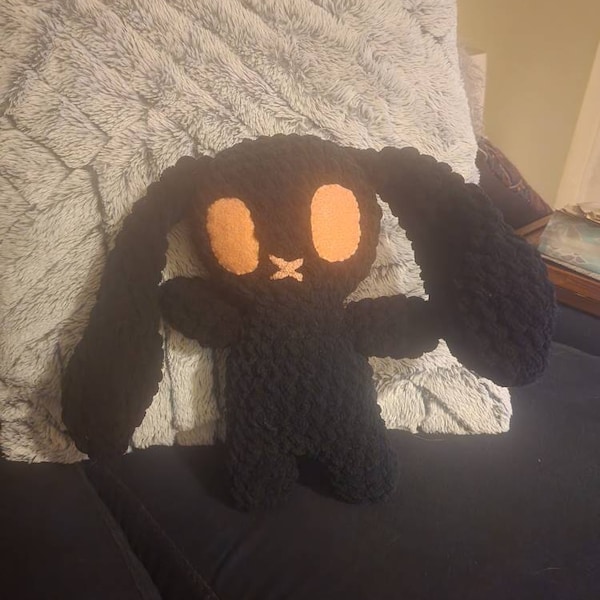 Customizable Large Crochet Bunny- Black, Year of the Rabbit, Creepy ...