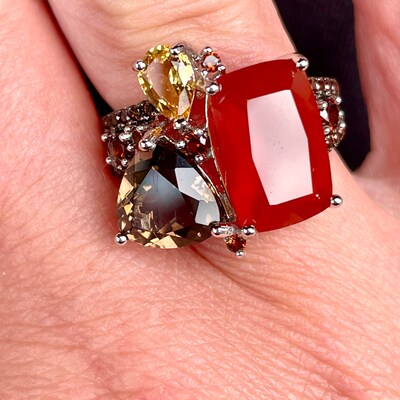 Melina London Blue Topaz Ring - Etsy