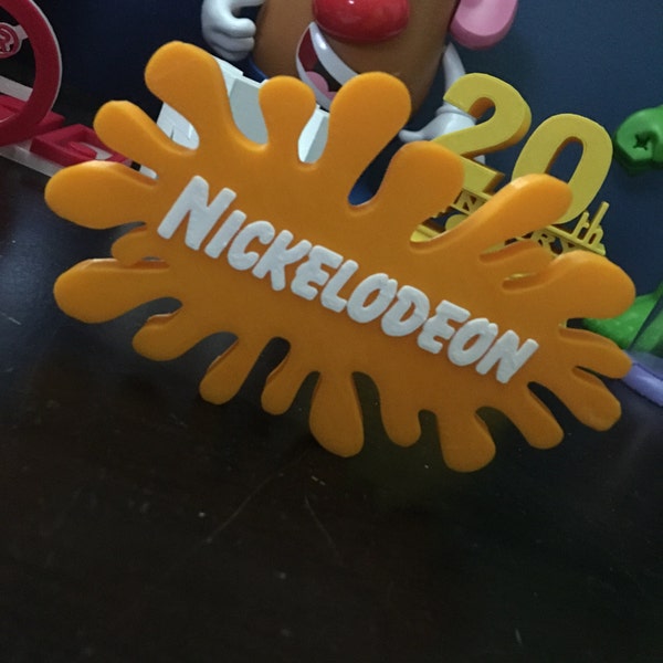Nickelodeon TV Sign Vintage Splat Decoration 3x5in (decor, Game Room ...