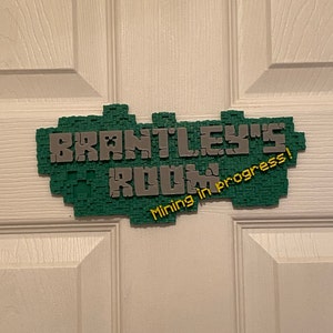 3D Door Sign Minecraft-inspired Personalized Name Custom Kids Bedroom ...