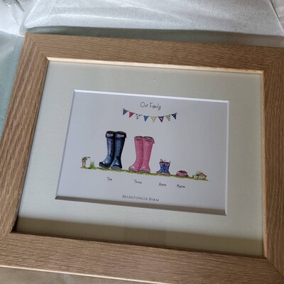 The ®original Welly Boot Family Tree Personalised Family Print , Welly ...