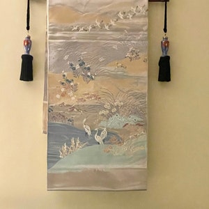 Japanese Obi / Textile Display Hanger Bamboo With Blue Box. - Etsy