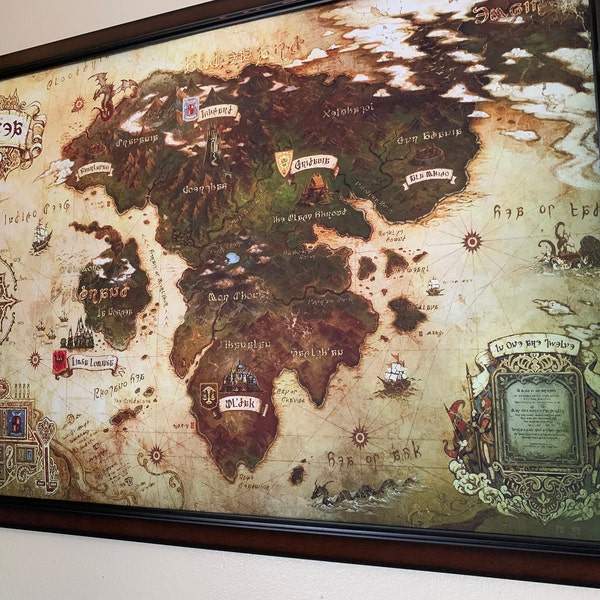 FFXIV Eorzea Map Matte Poster Gaming Wall Art - Etsy