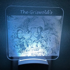 Police Badge With Number Etched on a Night Light 8 Color Choices ...