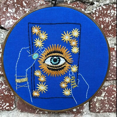 Evil Eye Book With Hands Pattern Hand Embroidery Modern Embroidery ...