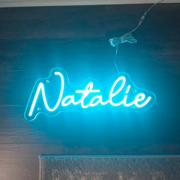 Neon Sign Custom Name, Rustic Name Neon Sign, Custom Neon Sign Battery ...