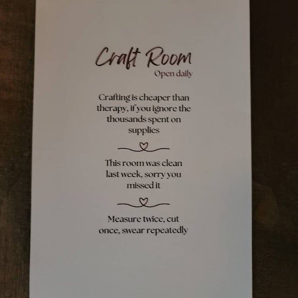 Funny Craft Room Print Pink Décor for Craft Lovers Gift Humorous Pink ...