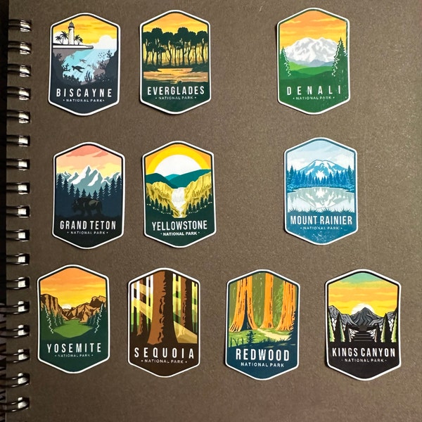 National Park Stickers: Waterproof Adventure Decals - Etsy