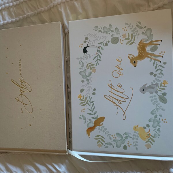 Luxury Baby Memory Book – Little One Animals Design, Keepsake Journal ...