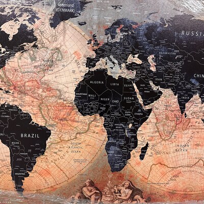 Large Push Pin Travel Map, Push Pin World Map, Detailed World Map ...