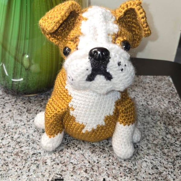 English Bulldog Crochet Pattern, Bulldog Dog Amigurumi Pattern, Crochet ...