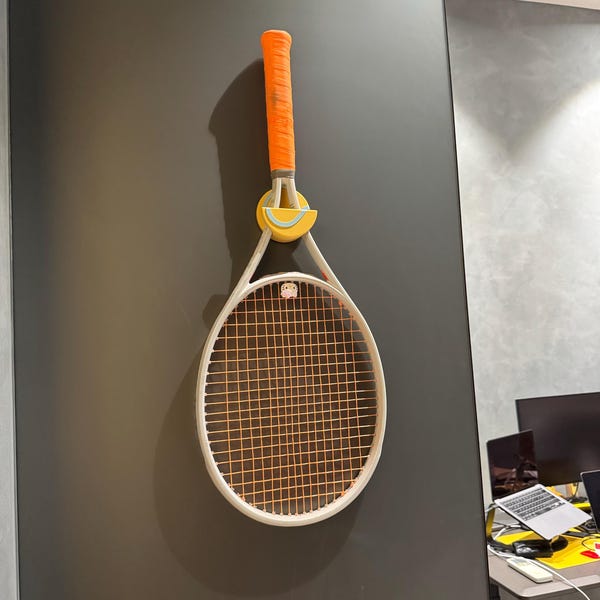 Tennis Racquet Hanger, Easy Stick-on Wall Mount, Racket Organizer ...