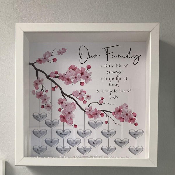 Personalised Family Tree Frame, Family Tree Gift, Christmas Gift, Mum ...