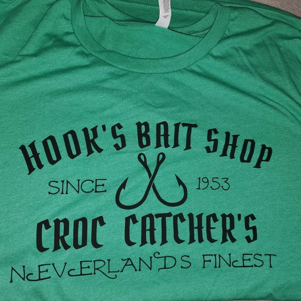 Premium Shirt Disney Hook's Bait Shop Peter Pan Lost Boy Crocodile ...