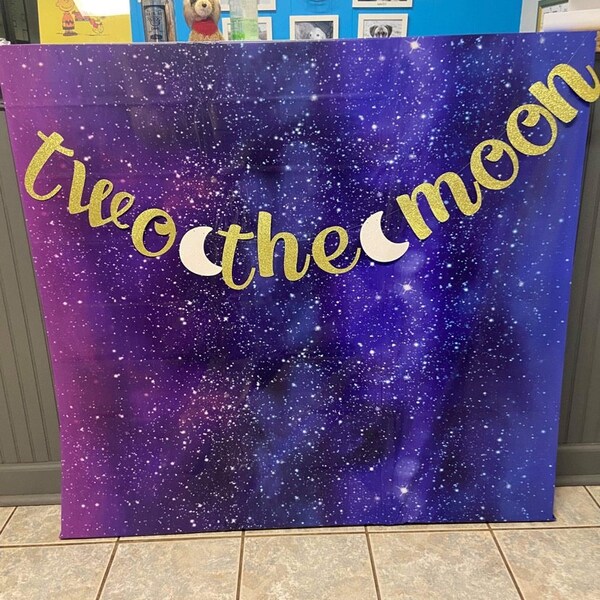 Two the Moon Banner / Two the Moon / 2nd Birthday / Two Banner / 2nd ...