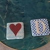 Resin Ceramic Letter Alphabet Pattern Tile Coaster Personalise Coasters ...