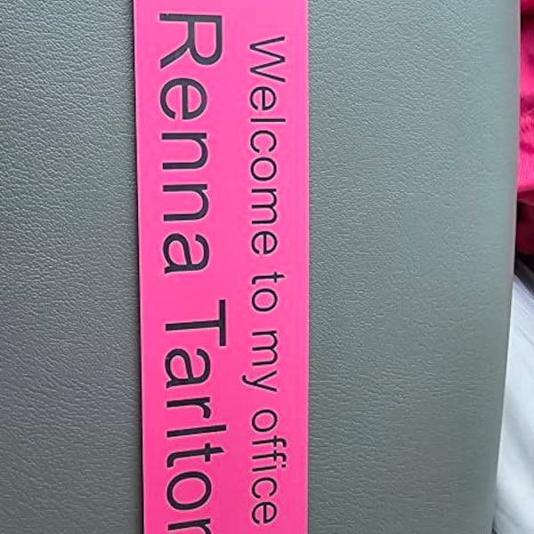 Business Name Tag for Work - Custom Engraved Plaque Green Plastic Plate ...