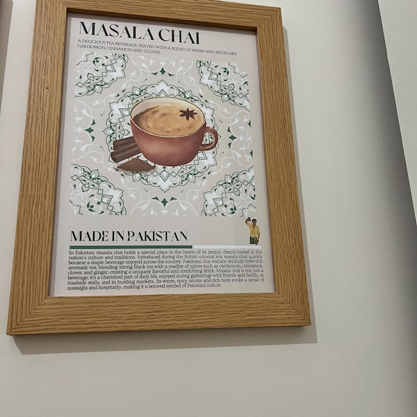 Masala Chai Indian Tea Print, Asian Food Print, Indian Food, Modern ...