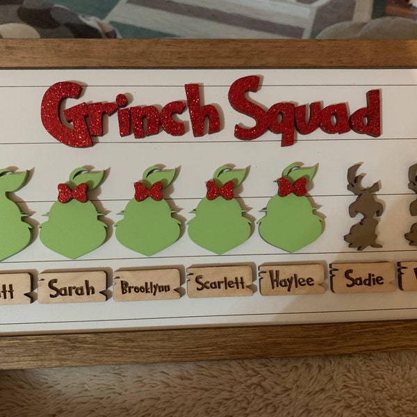 Grinch Squad Family Sign, Grinchmas Decor, Grinch Themed Tiered Tray ...