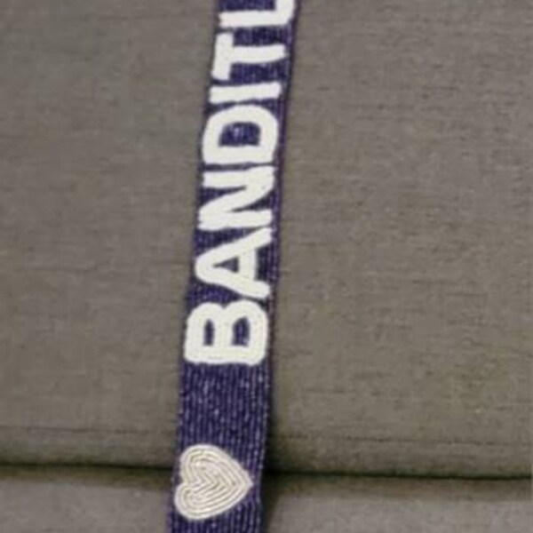 Customizable Beaded Crossbody Purse Strap, Beaded Bag Strap, College ...