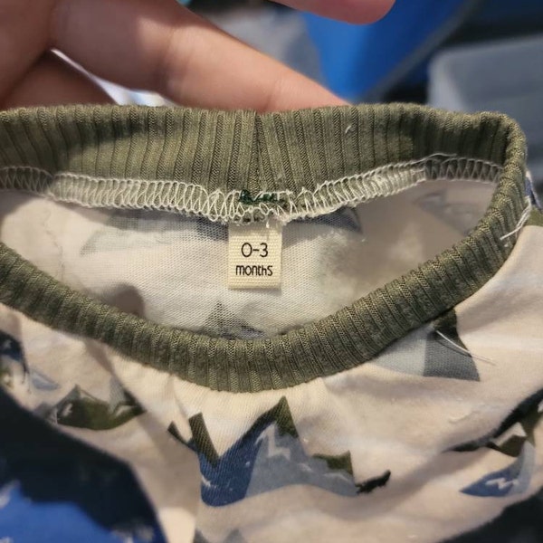 Printed Cotton Size Tabs - for Childrens Kids & Baby Clothing- Natural ...