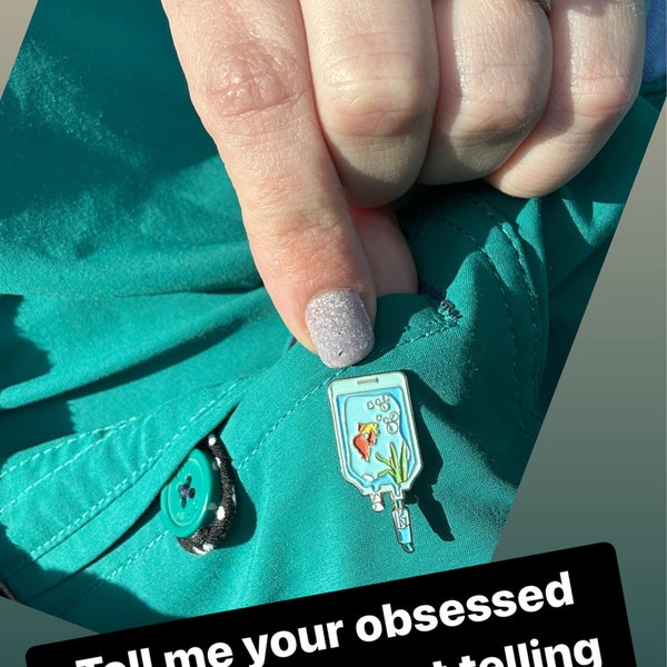 IV Aquarium Pin - Nursing/ Medical/ Physician Assistant/ Fish Pin ...