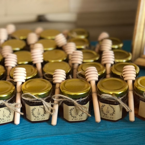 Honey Jar Wedding Favors - Mini Honey Jar Party Favors - Bridal Shower ...