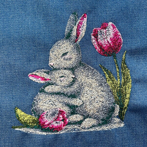 Easter Bunny Machine Embroidery Design - 4 Sizes, Rabbit Embroidery ...