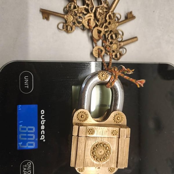 Handmade Brass Puzzle Lock: Vintage Style Security Lock With Keys - Etsy