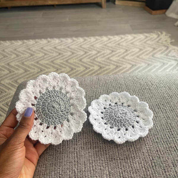 Crochet Coasters Pattern | Flower Coaster | DIY Cute Coaster Crochet Pattern | Handmade Gift ...