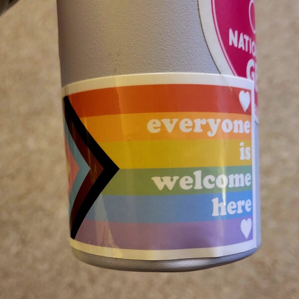 Everyone is Welcome Here Sticker | Rainbow Equality Laptop Waterbottle ...