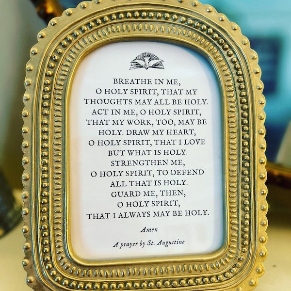 Holy Spirit Prayer by St Augustine, Catholic Home Print, Pentacost ...